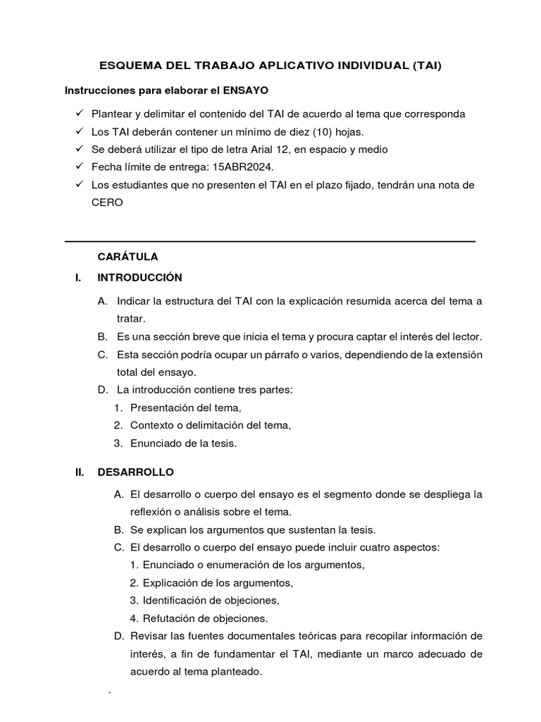 Esquema Del Tai Complementación Eestp-Ica Codigo Penal Militar Policial | PDF | Ensayos