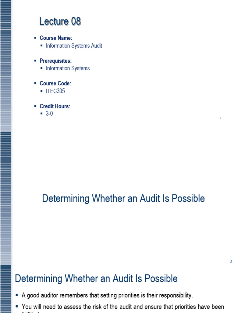 ITEC305-lec-08_99105 | PDF | Audit | Business