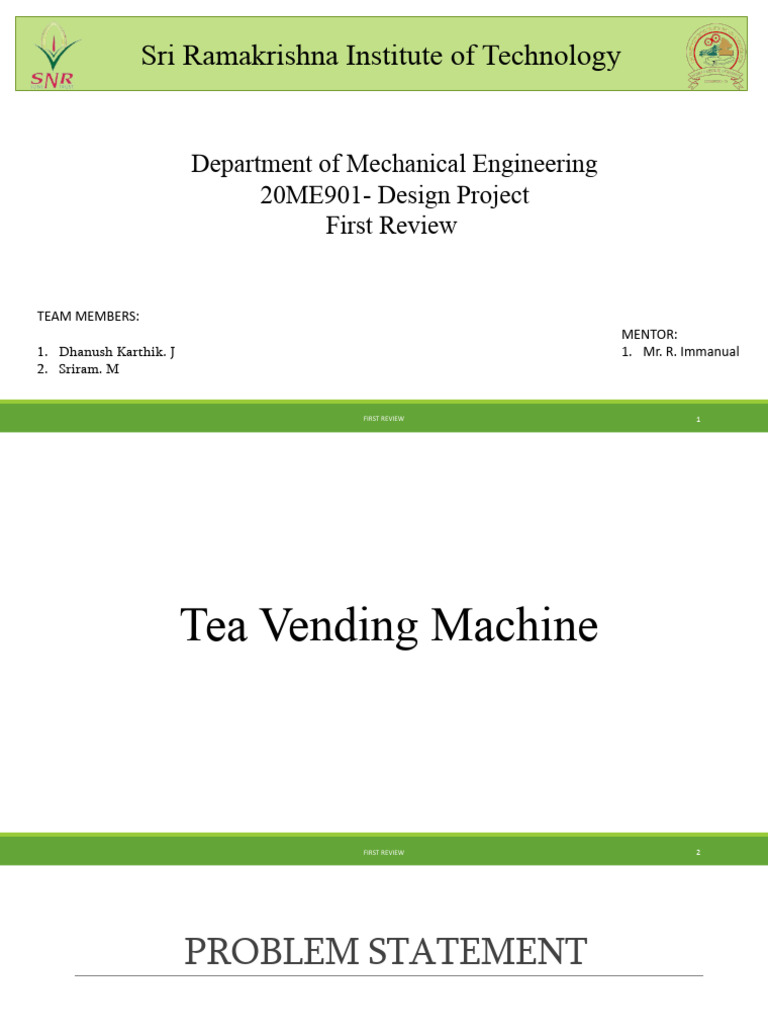 Customizable Tea Vending Machine Design | PDF | Vending Machine ...