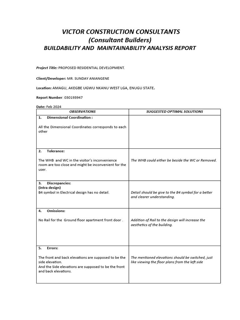 Buildability and Maintainability Analysis | PDF | Engineering
