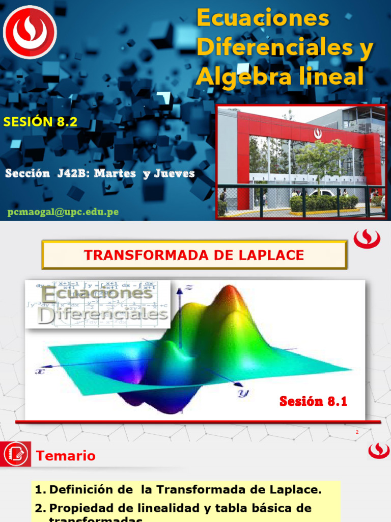 CE89 Sesión 8.1 - 2022-01 - My Class | PDF | Transformada de Laplace | Integral