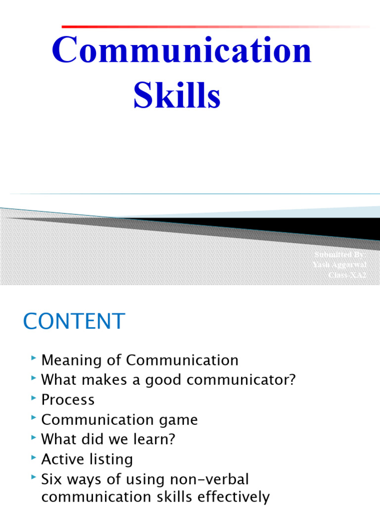 Communication Skills Guide | PDF | Communication | Nonverbal Communication