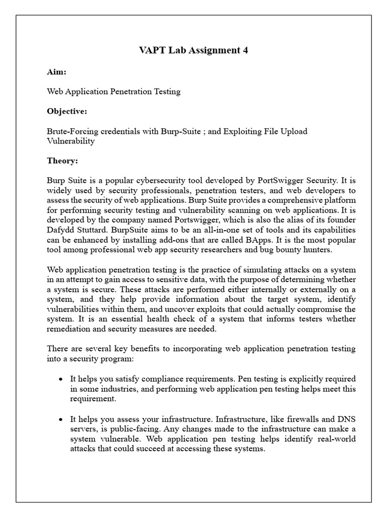 VAPT Lab Assignment 4 | PDF | Computer Security | Security