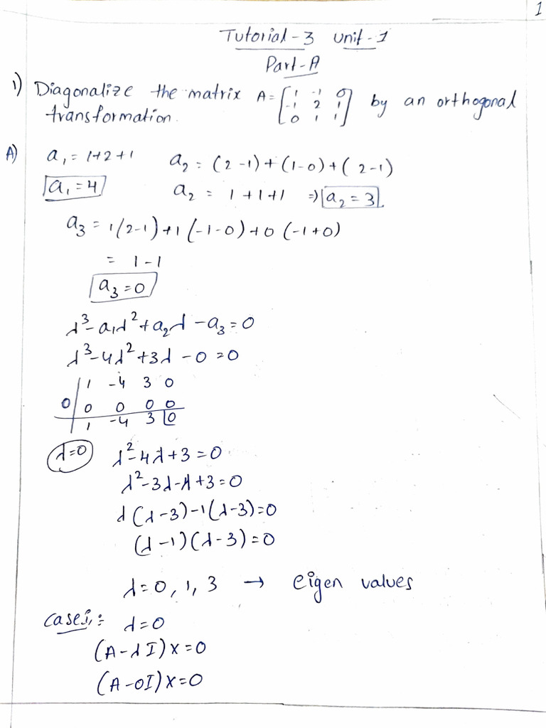 RA2311030010082 Tutorial 3 | PDF | Factorization | Matrix Theory