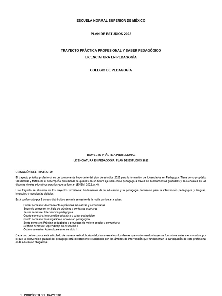 Propuesta Trayecto de Práctica | PDF | Plan de estudios | Maestros