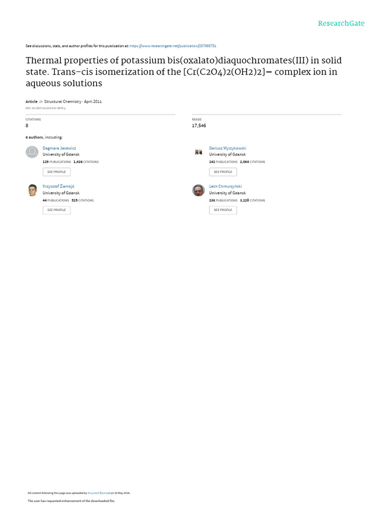 1 (1) | PDF | Coordination Complex | Chemical Reactions