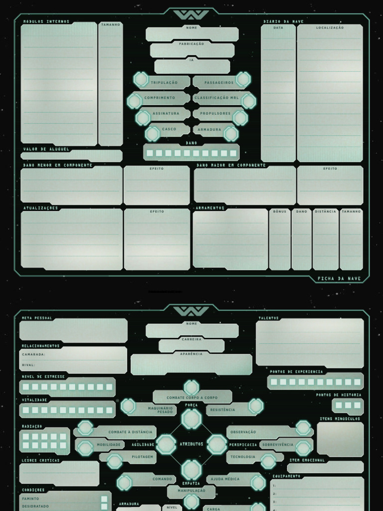Ficha de Personagem Alien RPG | PDF