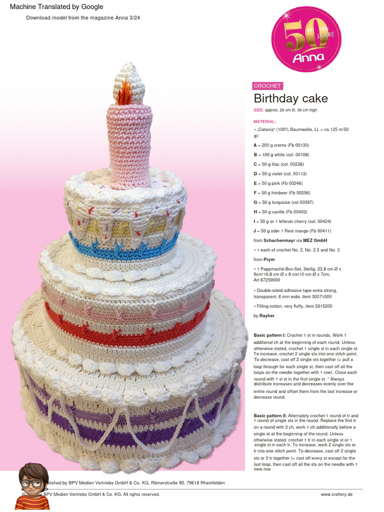 Torte 24 Englisch | PDF | Crochet | Sewing Needle
