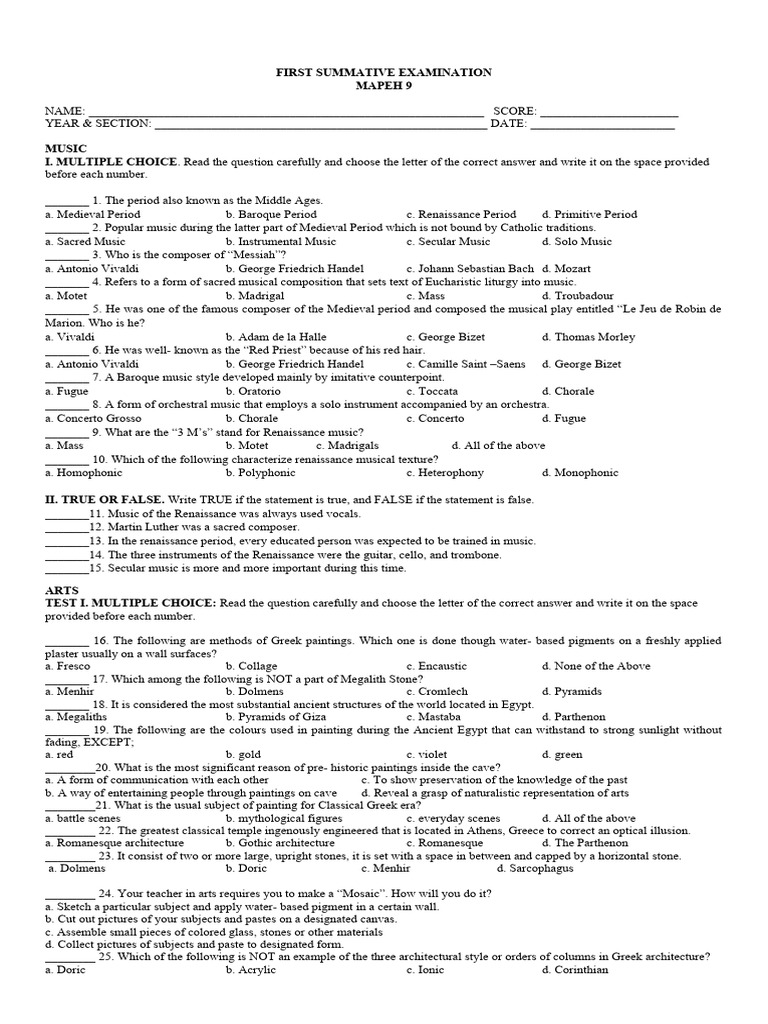 Test G9 1st New Pdf Heart Rate