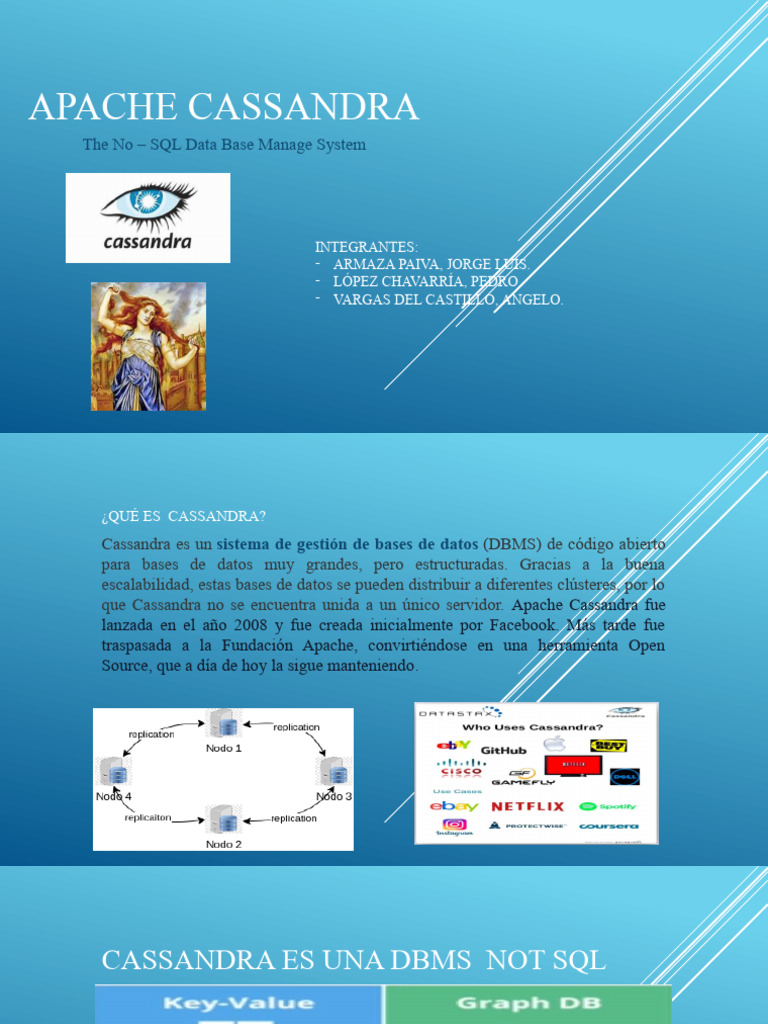 ¿Qué es Cassandra DB? | PDF | Escalabilidad | Grupo de computadoras