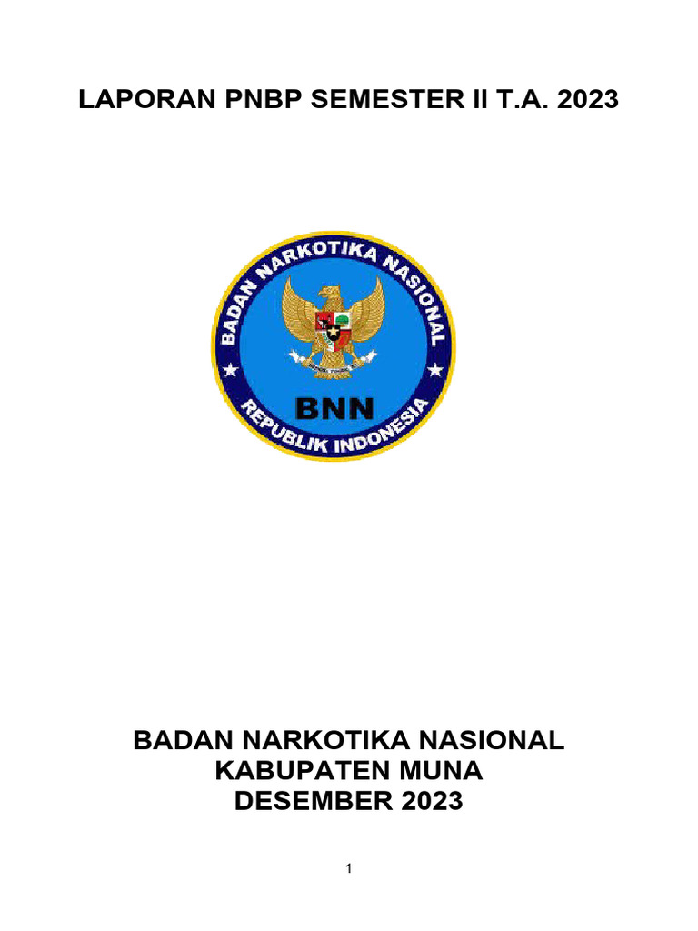 Laporan PNBP BNKK Muna Semester Ii Tahun Anggaran 2023 | PDF