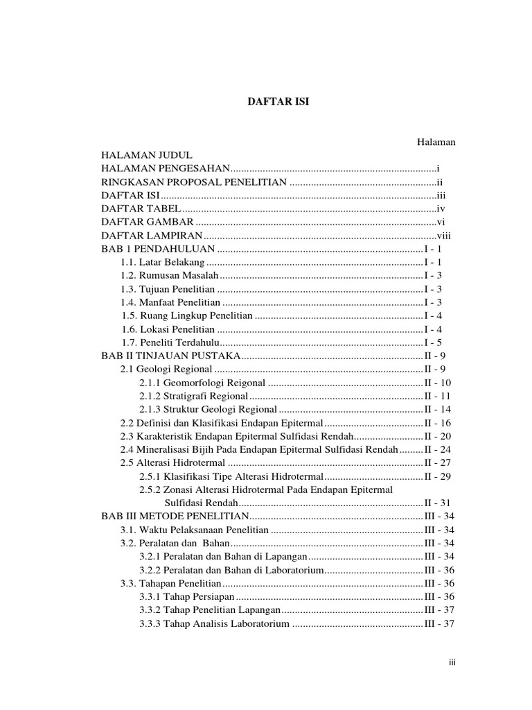 Daftar Isi, Tabel, Gambar | PDF