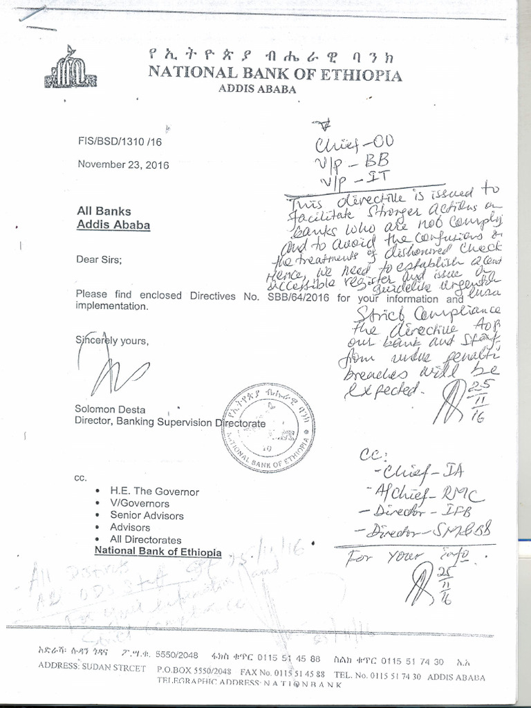 NBE Directive CK Account Operation | PDF