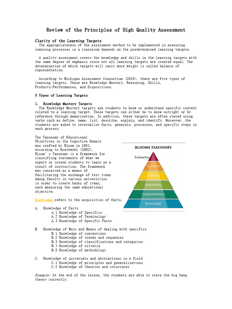Prof Ed 8 - Unit 1.1 Clarity of The Learning Targets | PDF | Reason | Knowledge