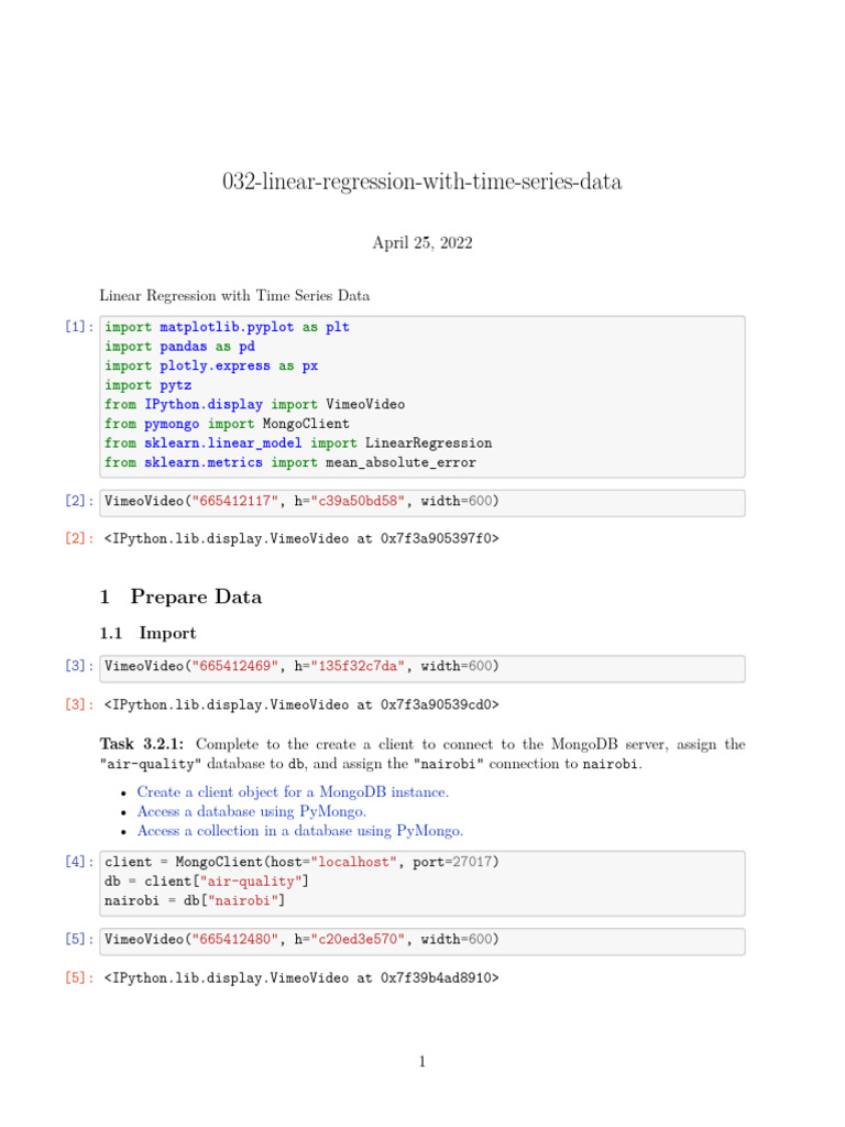 032 Linear Regression With Time Series Data | PDF | Applied Mathematics | Statistical Analysis