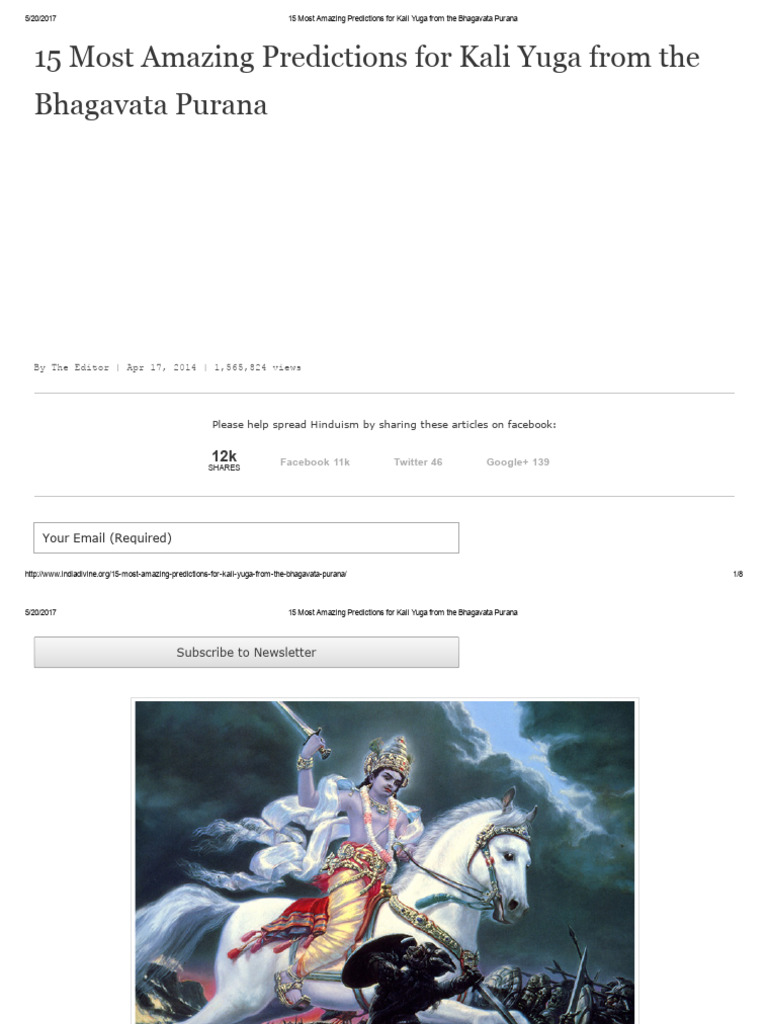 Predictions for Kali Yuga in Bhagavata Purana | PDF | Bhagavata Purana