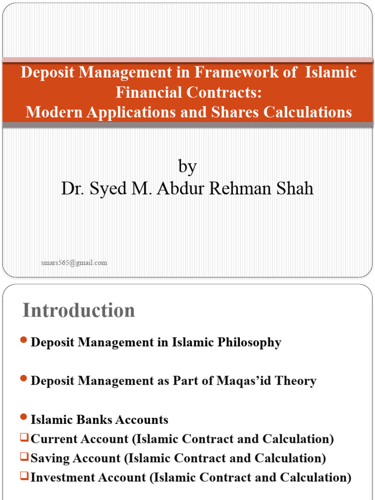 Deposit Management in Framework of Islamic Financial Contracts | PDF ...