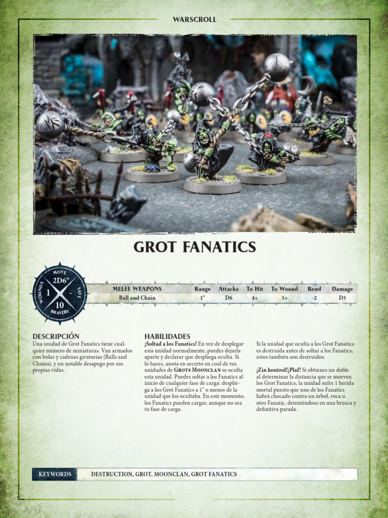Aos Warscroll Moonclan Grot Fanatics Es | PDF | Historia