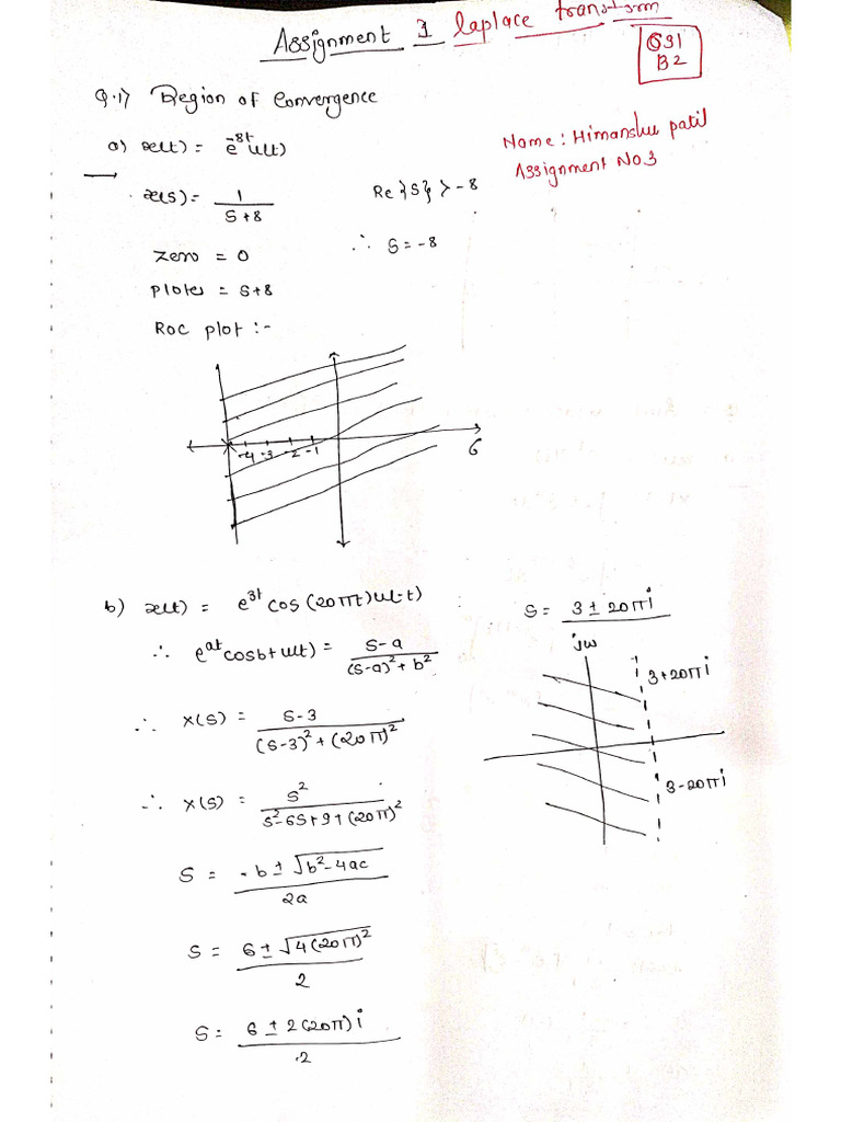 Assignment No 3 - 091 - B2 - Laplace Transform | PDF