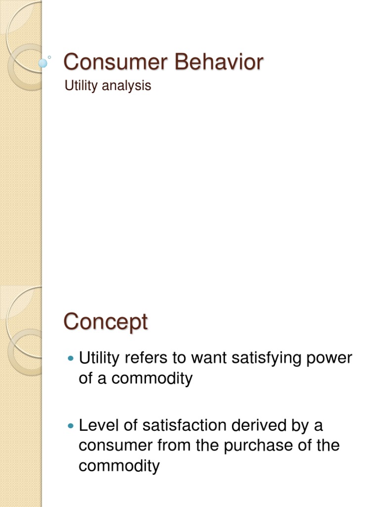 Consumer Behavior: Utility Analysis | PDF | Utility | Scientific Theories