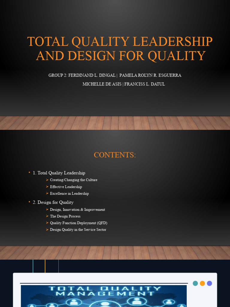 Group 2 - Total Quality Leadership and Design For Quality | Download ...