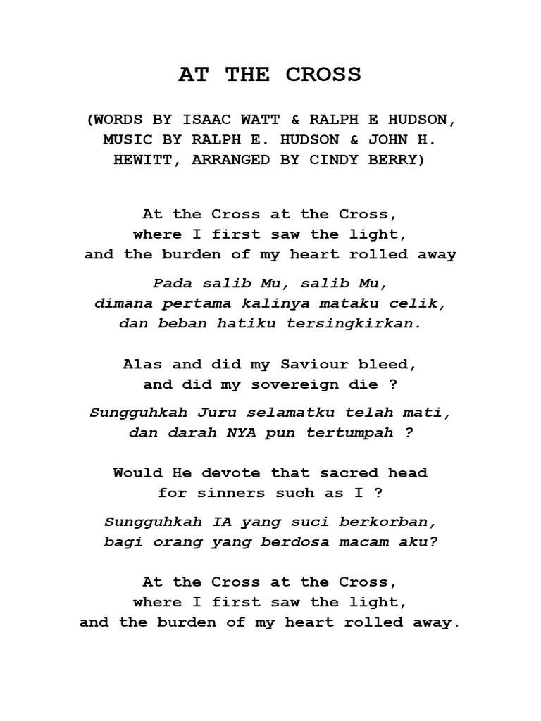 At the Cross: Hymn Lyrics and Meaning | PDF | Religion & Spirituality