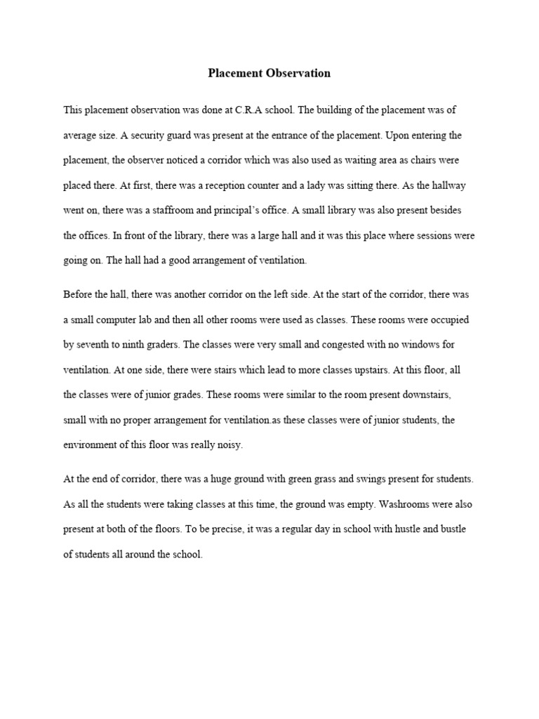 Placement Observation | PDF | Recall (Memory) | Memory