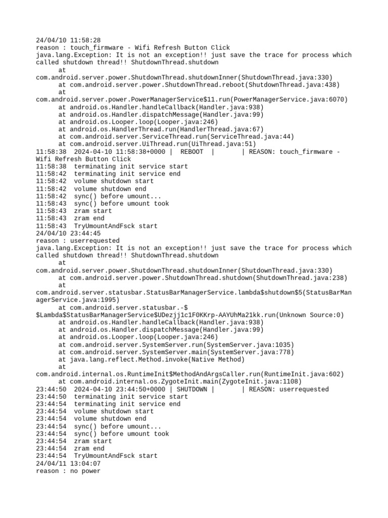 Power Off Reset Reason Pdf Java Programming Language Concurrent Computing