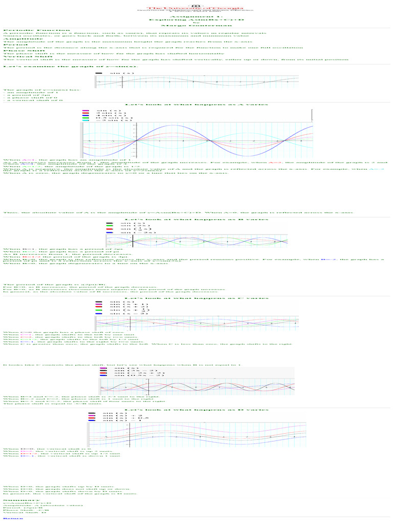Exploring y Asin (BX+C) +D | Download Free PDF | Amplitude | Phase (Waves)
