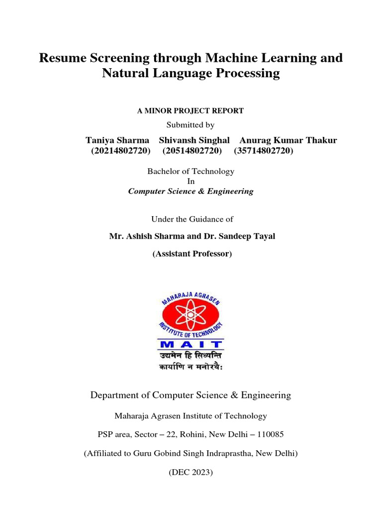 Resume_Screening_Report[1]-merged | PDF | Machine Learning | Statistical Classification