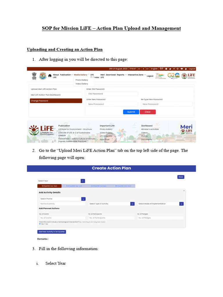 SOP for LiFE Action Plan Management | PDF | Natural Environment ...
