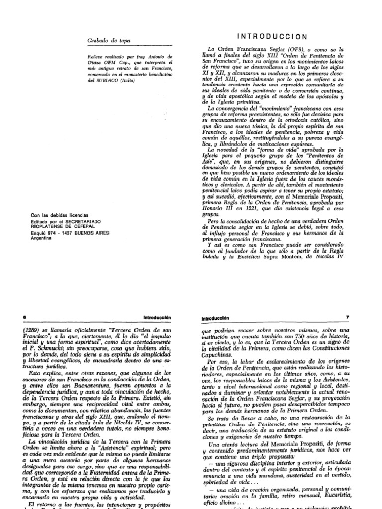 El Espíritu de Los Orígenes de La Ofs en Las Fuentes Franciscanas | PDF ...