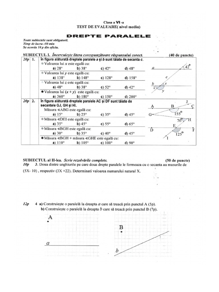 Prof - Lazanu - Felicia - Clasa 6 - Nivel - Mediu | PDF