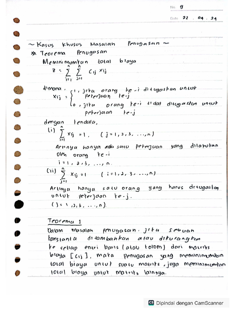 Catatan Riset Operasi - Pertemuan 9 | PDF