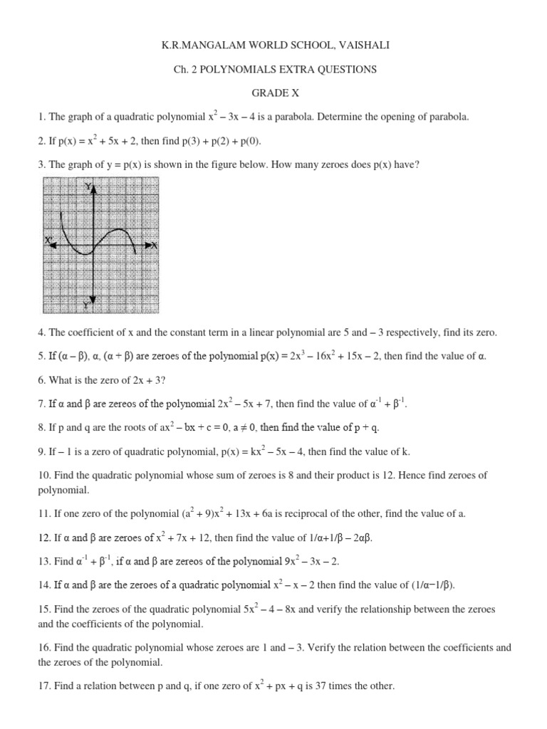 ch2 Worksheet 2 Class 10 | PDF