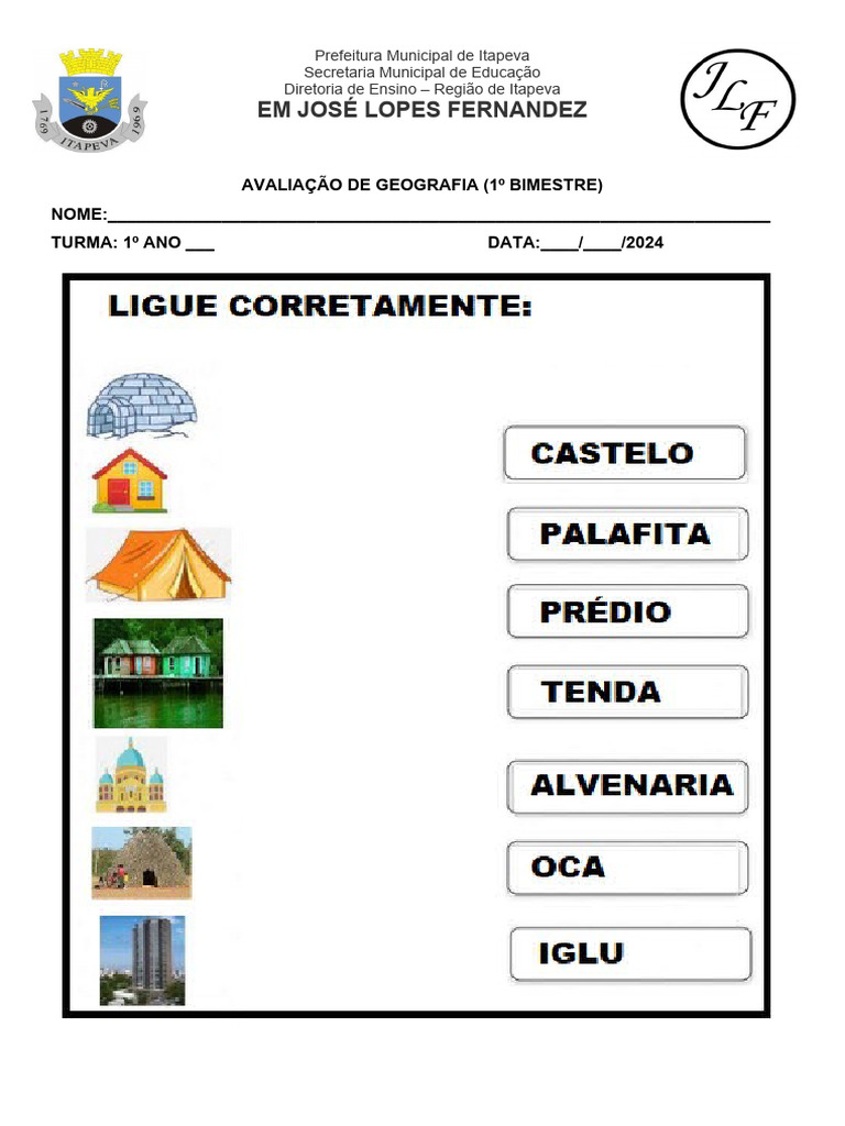 AVALIAÇÃO 1 ANO HISTÓRIA E GEOGRAFIA | PDF