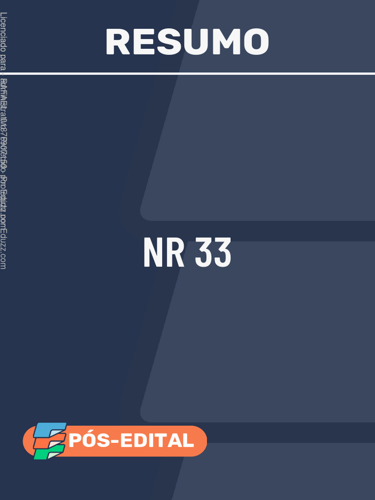 nr33 Espacos Confinados Pos Editalresumo v1 | PDF