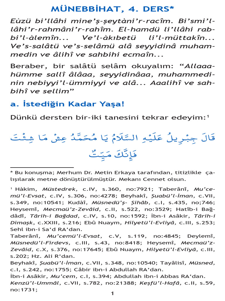 Münebbi̇hat - 4. Ders | PDF