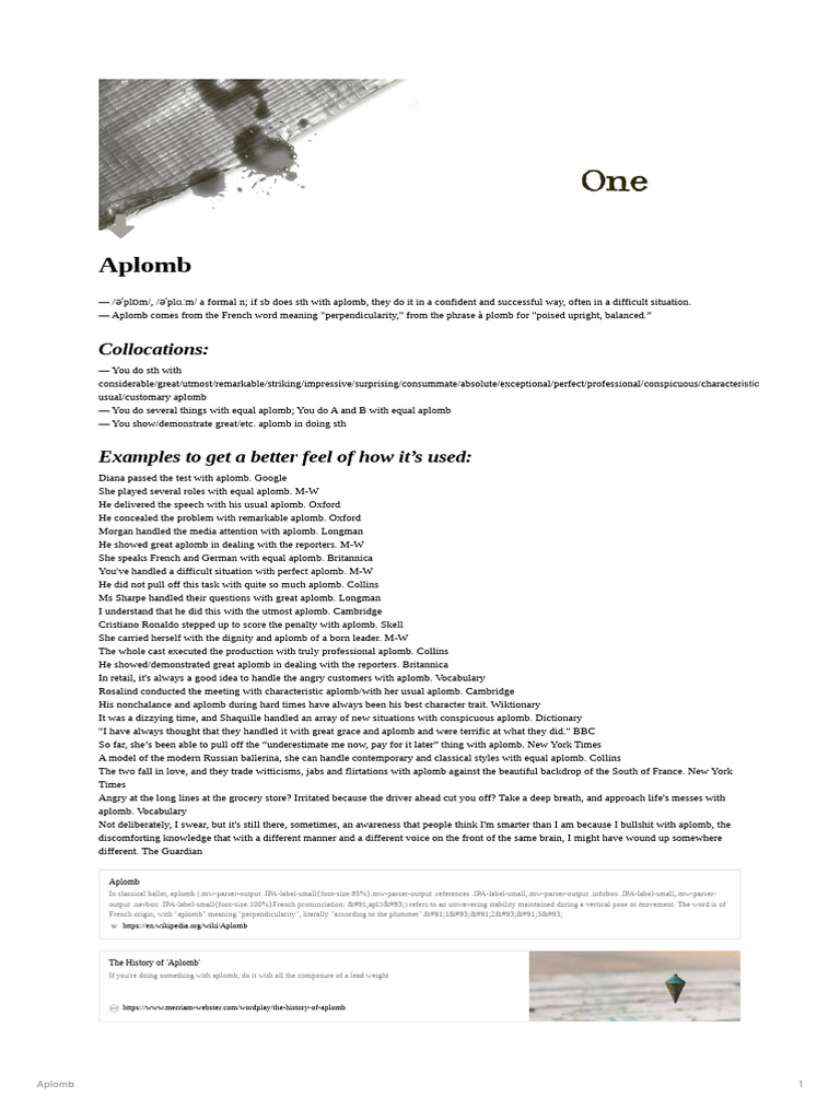 Aplomb | PDF | Linguistics