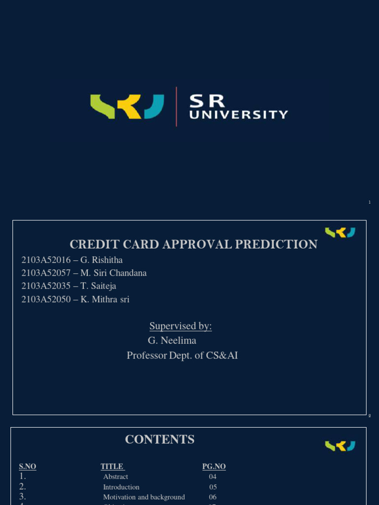 Credit Card Approval Prediction | PDF | Machine Learning | Data Analysis