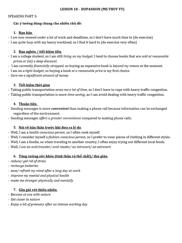 Speaking Part 3 - Common Ideas | PDF