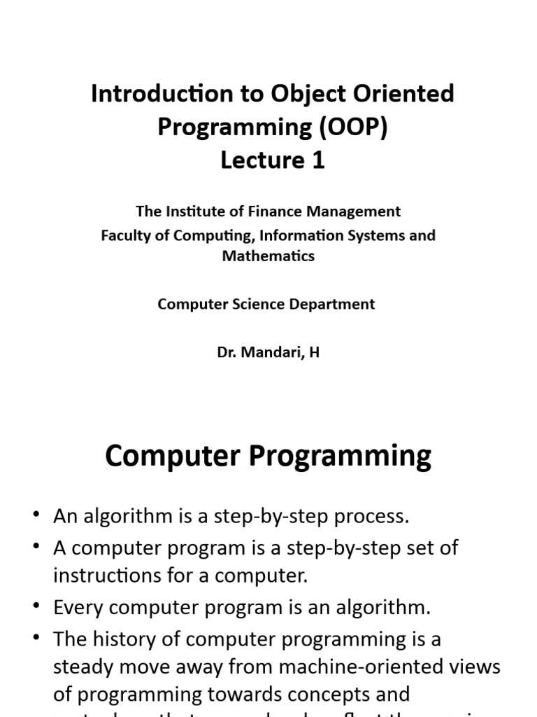Intro to Object-Oriented Programming | PDF | Object Oriented Programming | Inheritance (Object ...
