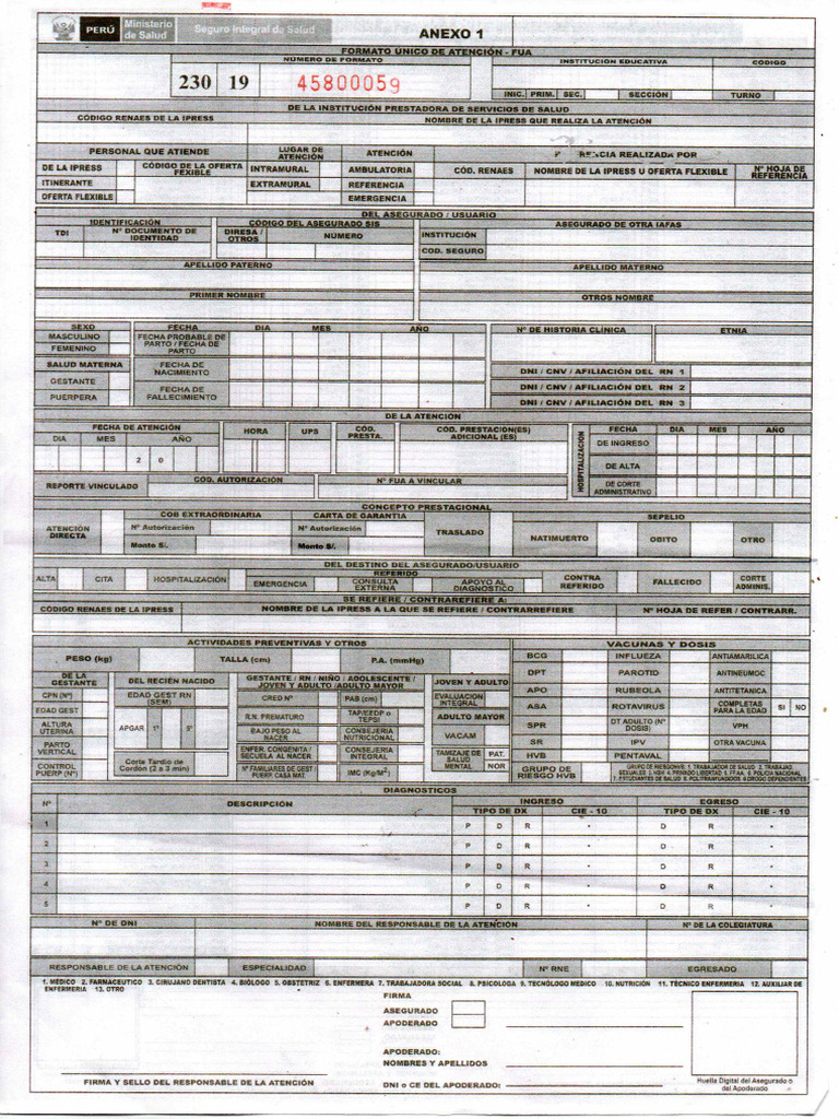 Formato Fua | PDF | Drogas | Especialidades Medicas