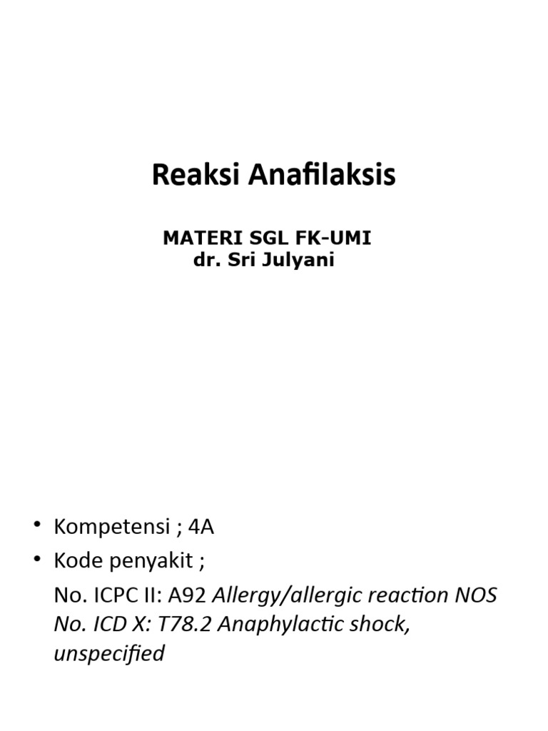 Reaksi Anafilaksis SGL | PDF