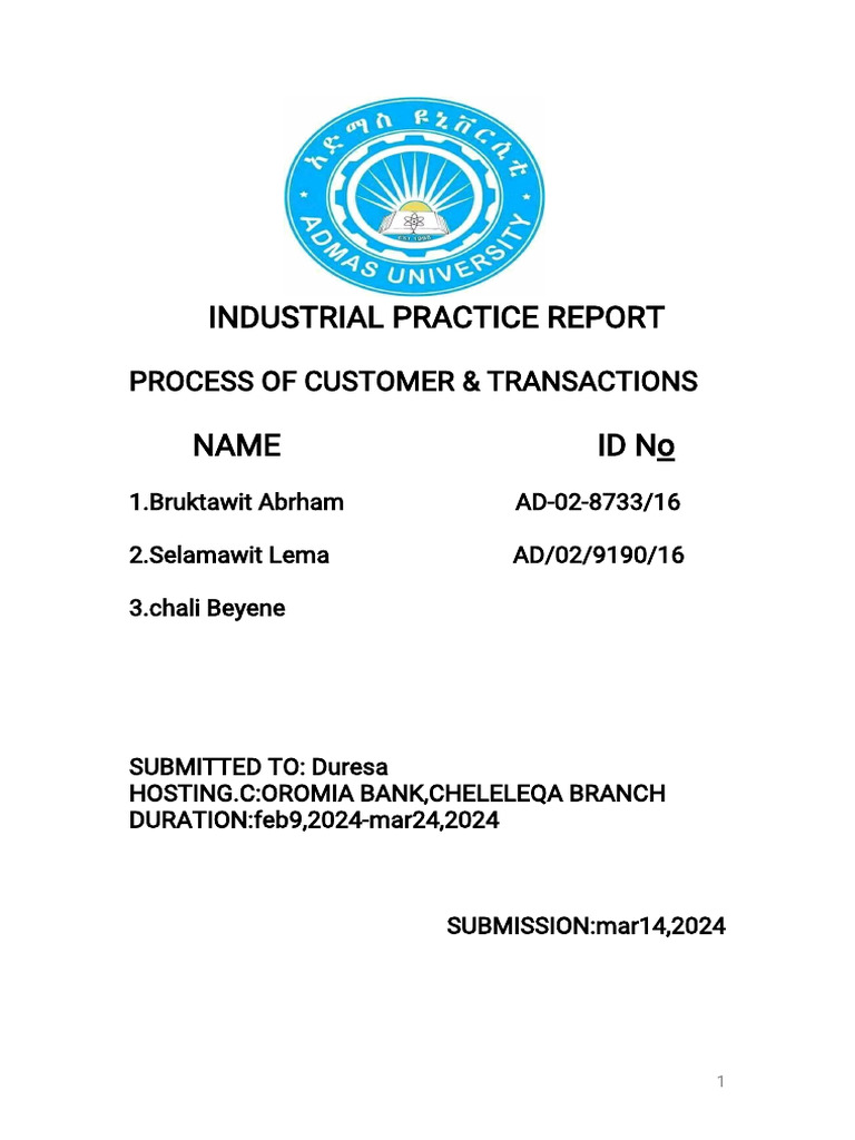 I Ndustri Alpracti Cereport: Processofcustomer&Transacti ONS | PDF