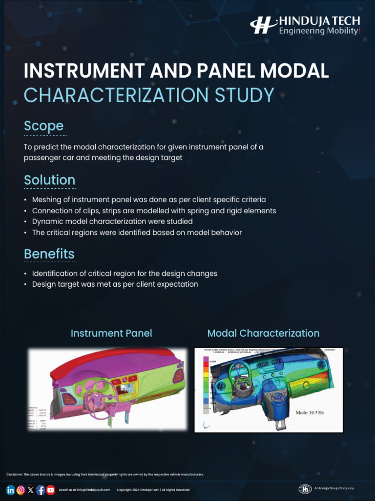 HindujaTech Instrument Panel Modal Characterization Casestudy | PDF