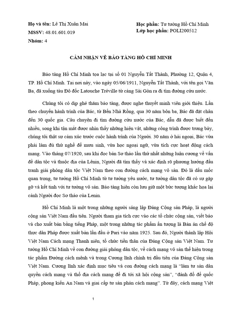 Cảm nhận TTHCM | PDF