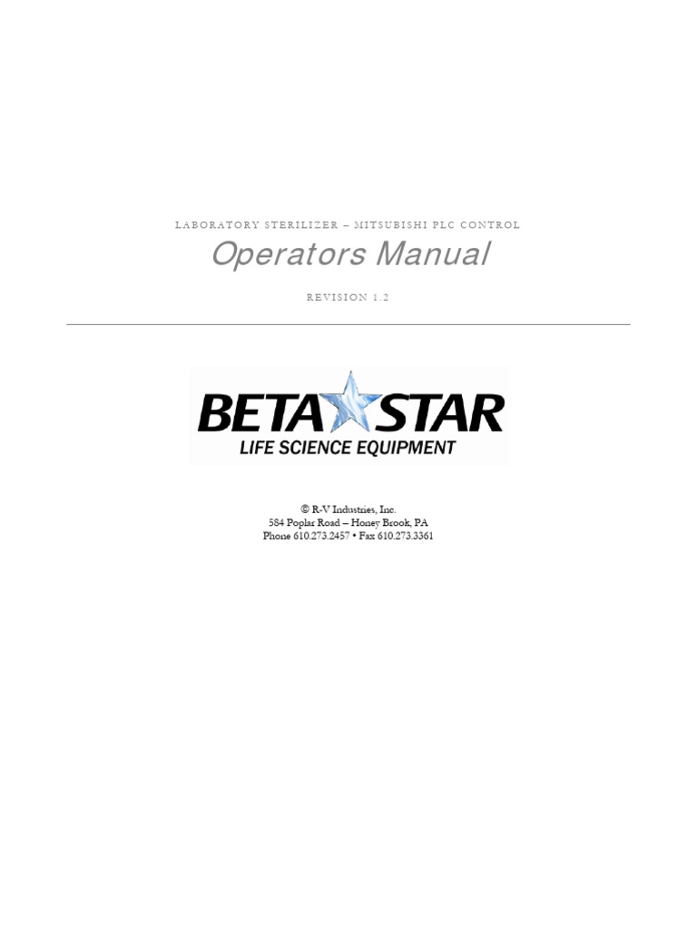 Beta-Star-2038-Autoclave | PDF | Programmable Logic Controller | User ...