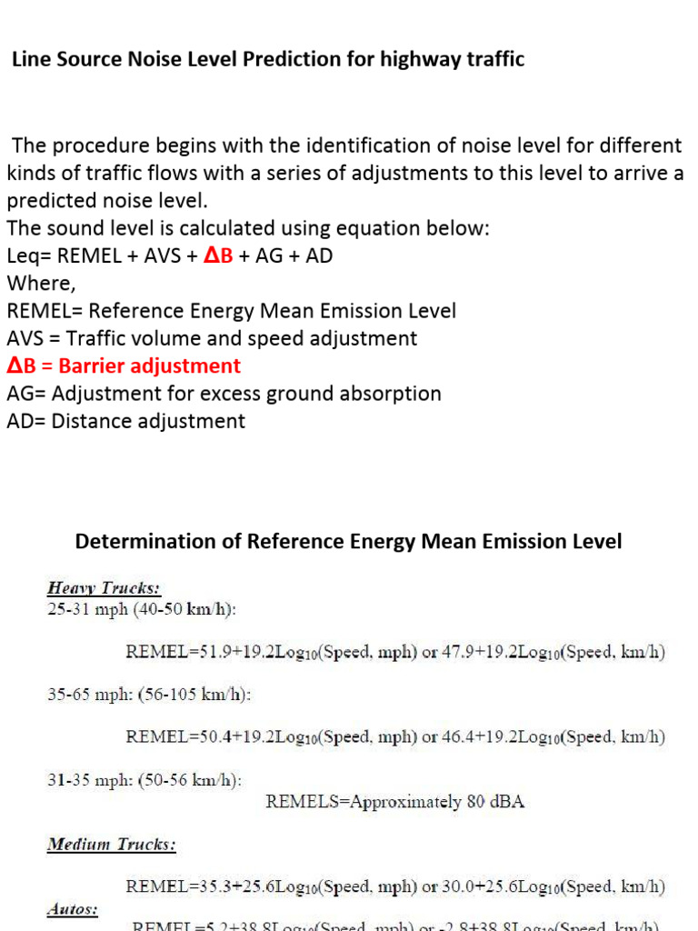 Noise Pollution - Example Problem | PDF | Traffic | Lane
