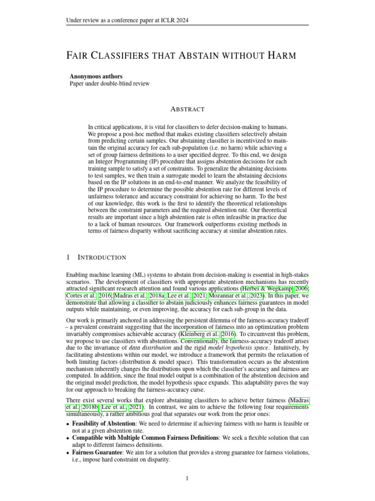 4065 Fair Classifiers That Abstain | PDF | Statistical Classification | Mathematical Optimization